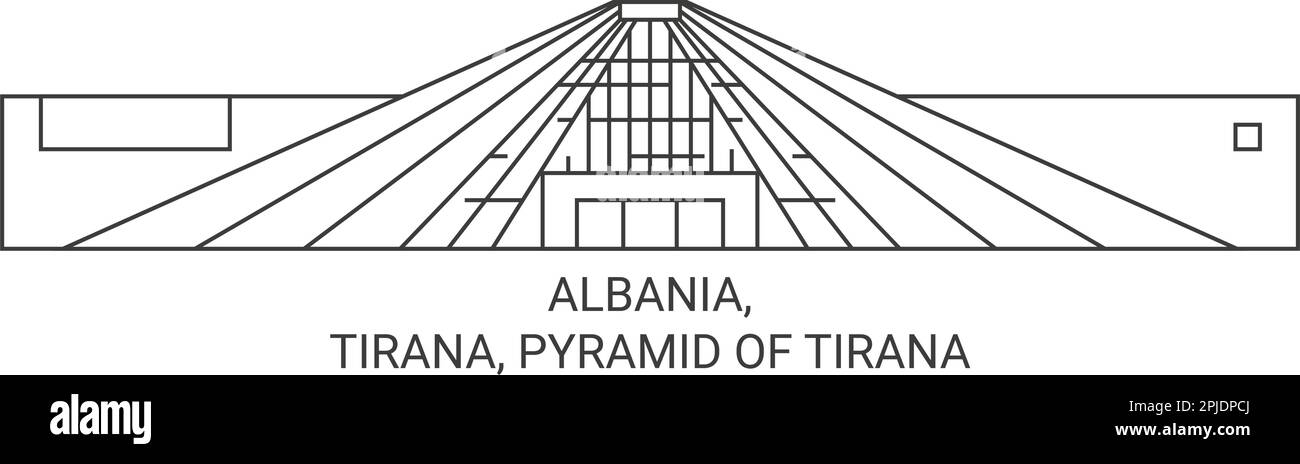 Albania, Tirana, Pyramid Of Tirana travel landmark vector illustration ...