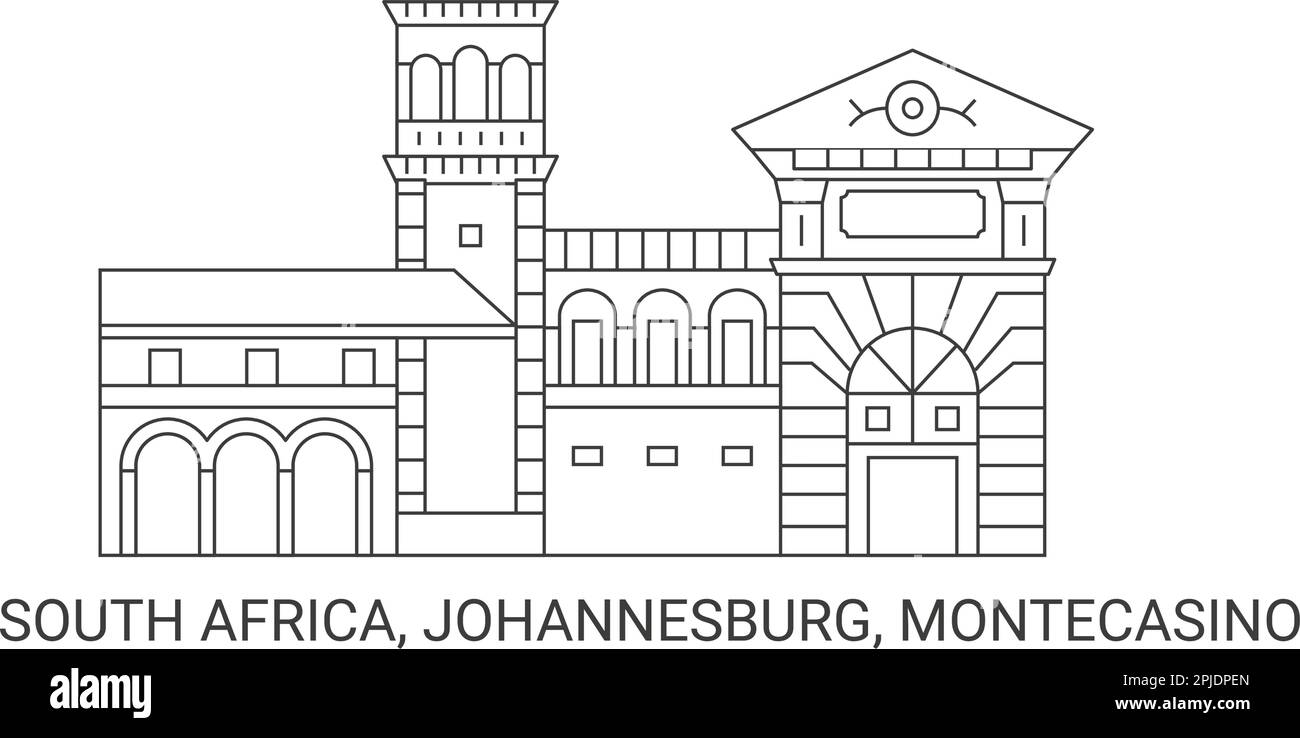 South Africa, Johannesburg, Montecasino, travel landmark vector ...