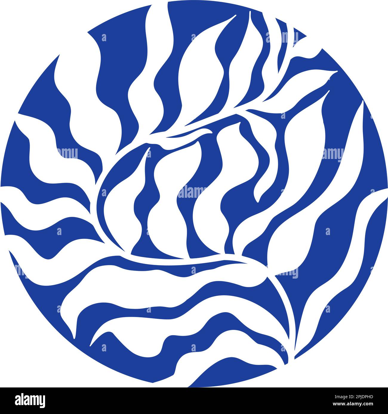 Curved branch with leaves in circle. Matisse Abstract Art. Poster ...