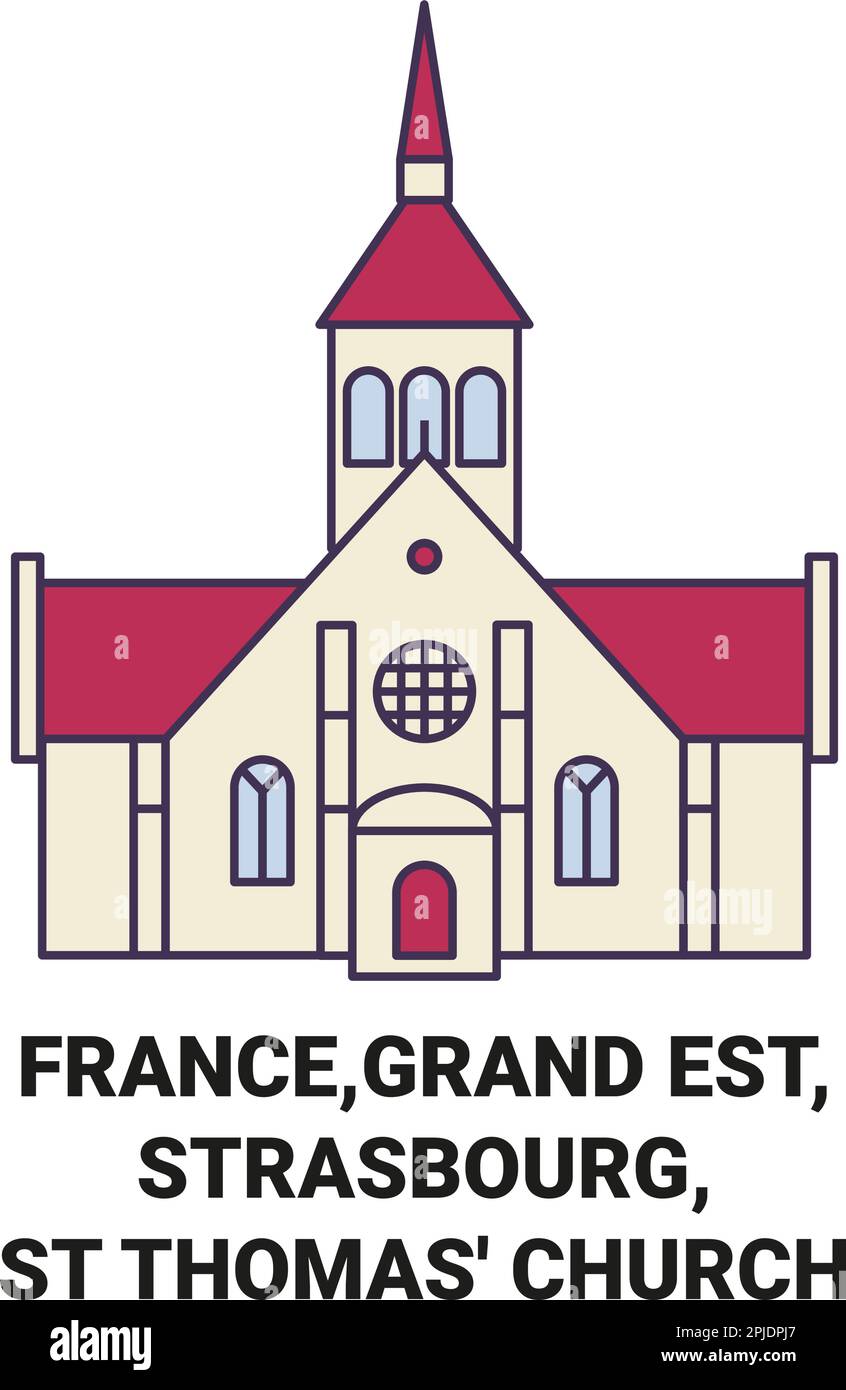 France,Grand Est, Strasbourg,St Thomas' Church travel landmark vector ...