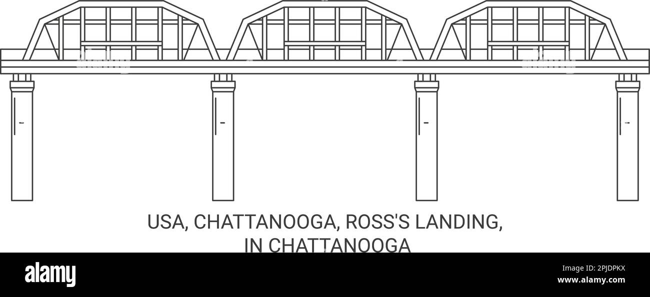 Usa, Chattanooga, Ross's Landing, In Chattanooga travel landmark vector ...