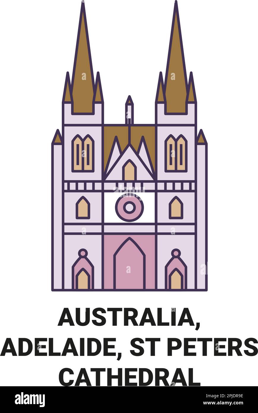 Australia, Adelaide, St Peters Cathedral travel landmark vector ...