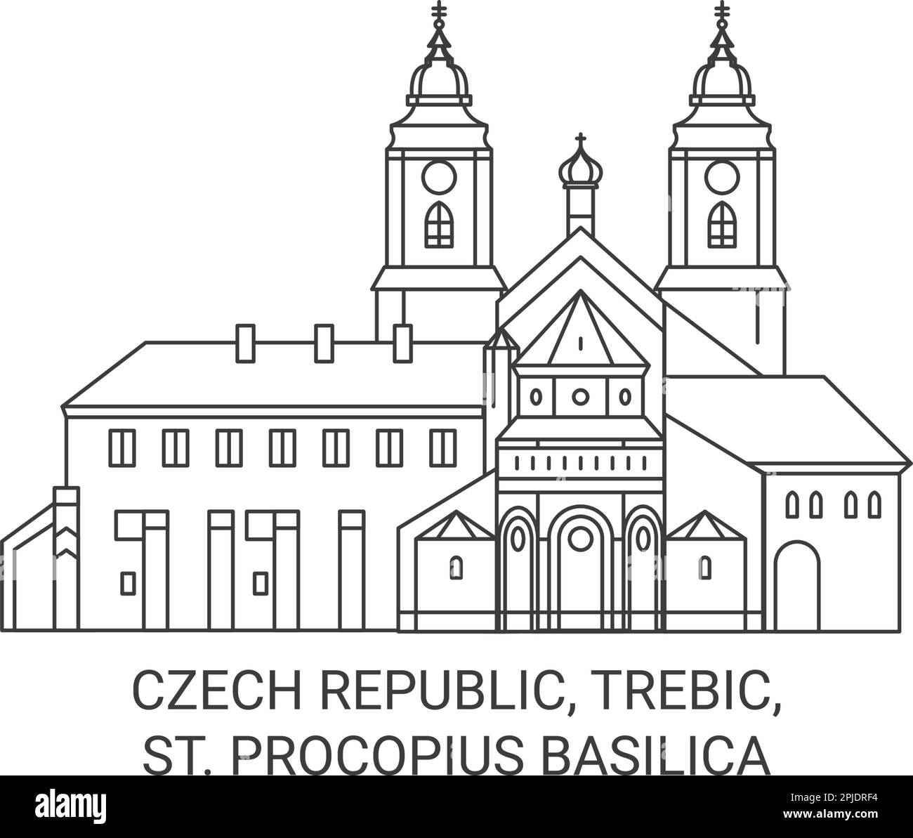 Czech Republic, Trebic, St. Procopius Basilica travel landmark vector ...