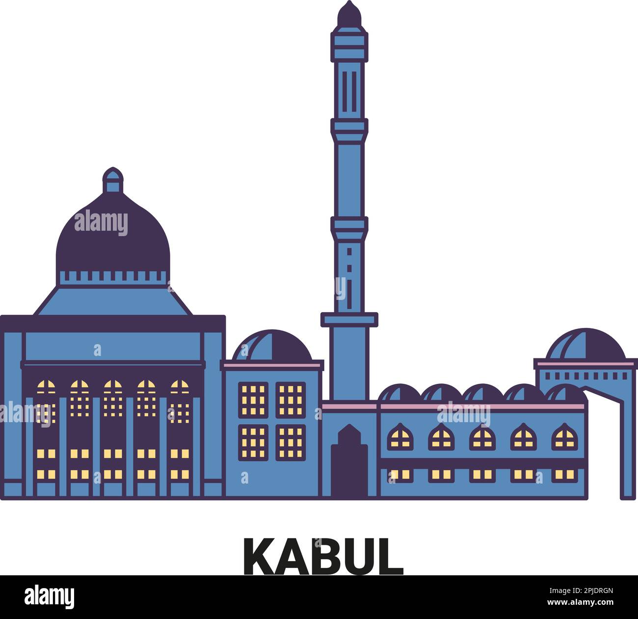 Afghanistan, Kabul travel landmark vector illustration Stock Vector ...