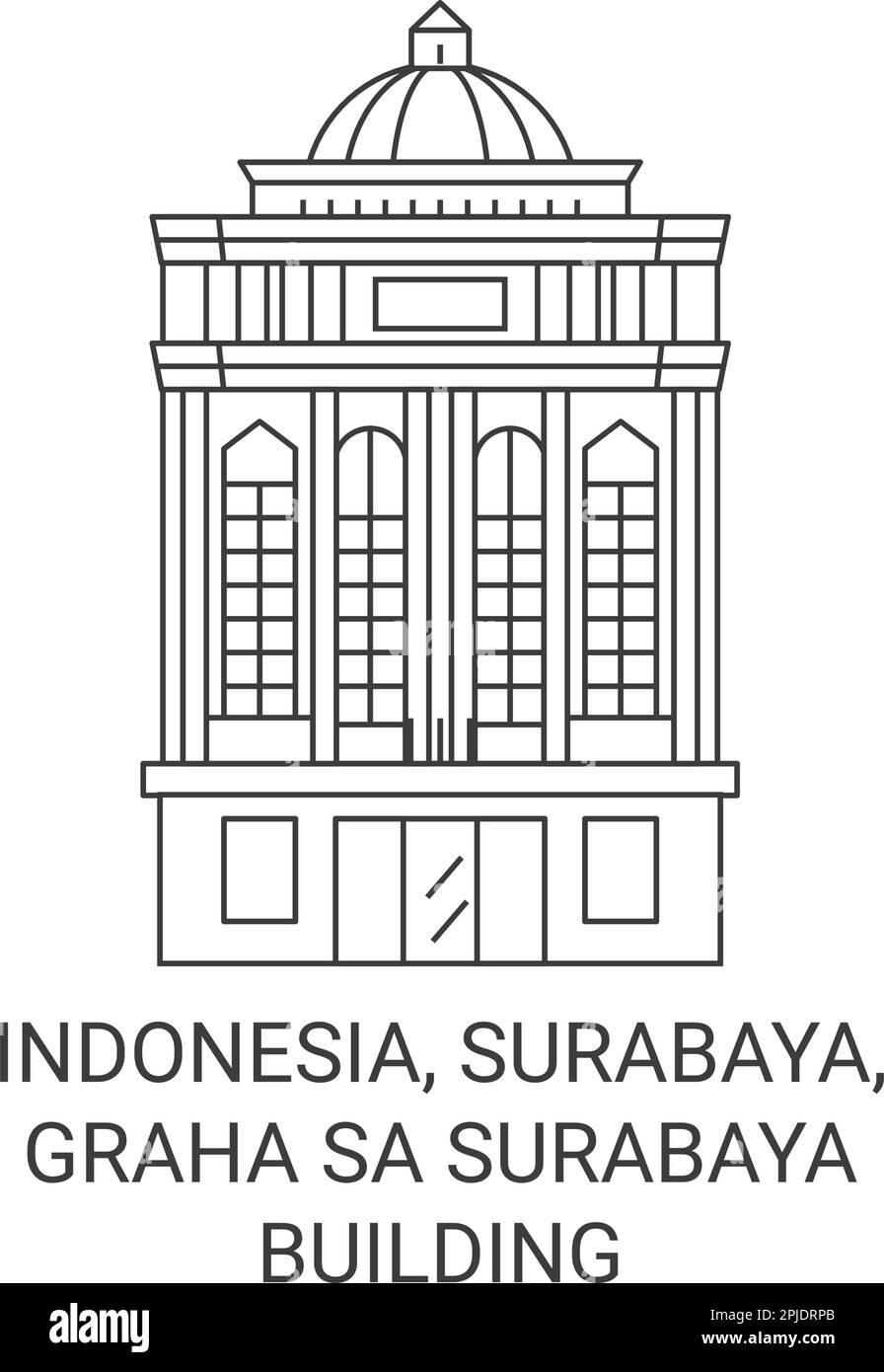 Indonesia, Surabaya, Graha Sa Surabaya Building travel landmark vector ...