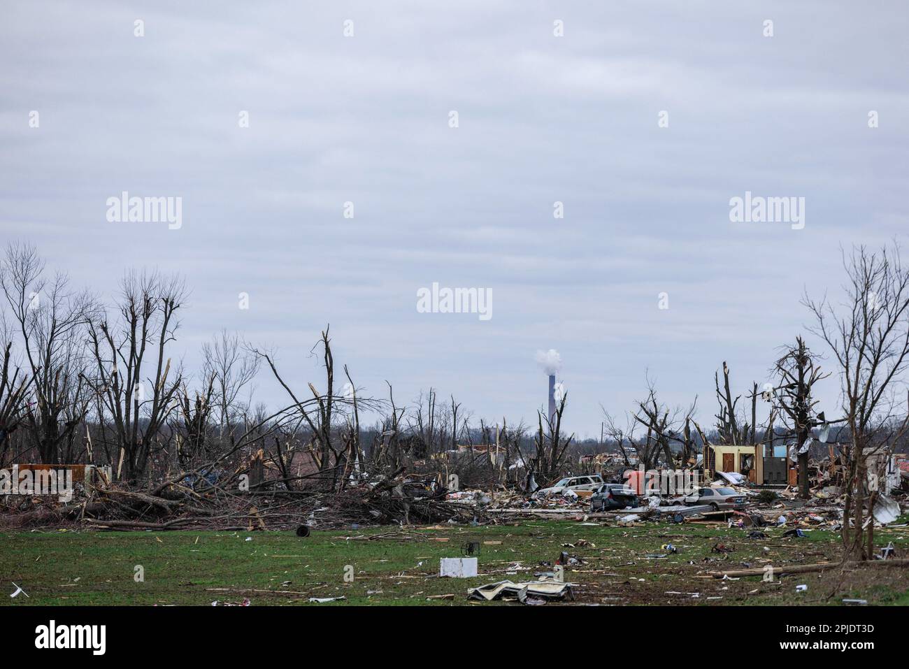 Sullivan, United States. 01st Apr, 2023. A swath of a residential area ...