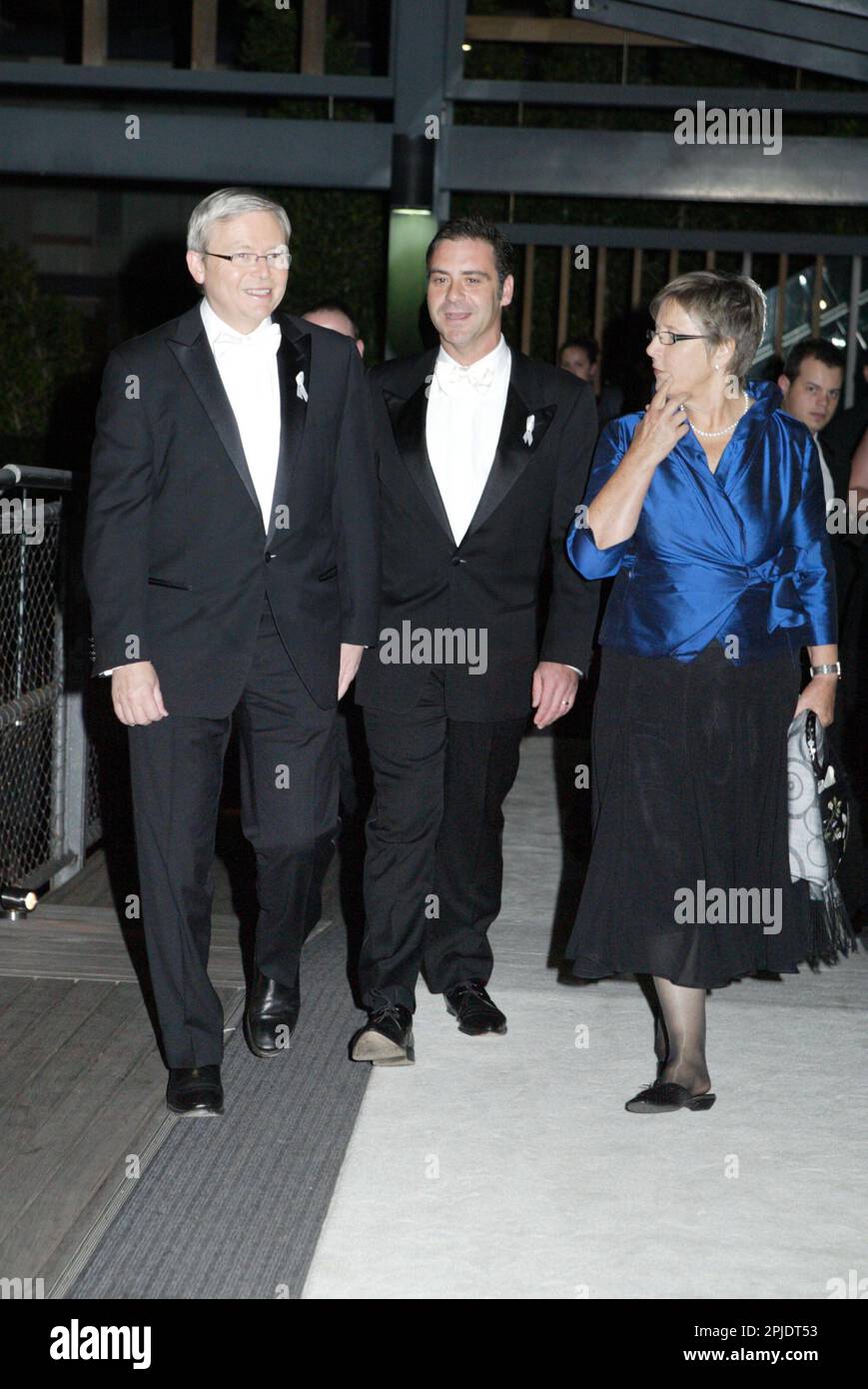 Kevin Rudd, Prime Minister of Australia (far left) and Andrew O'Keefe A ...