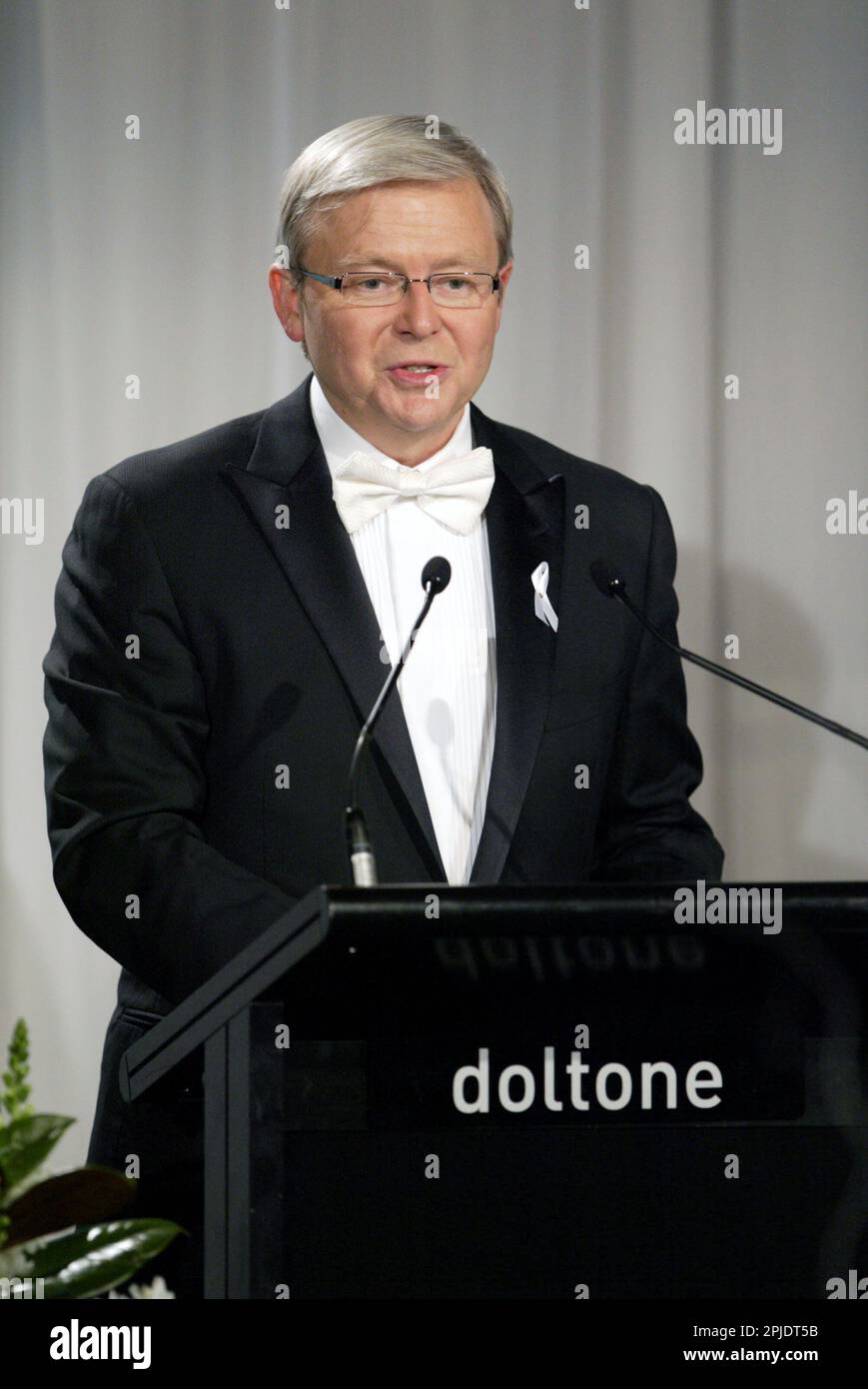 Kevin Rudd, Prime Minister of Australia A white tie fund-rasing gala ...