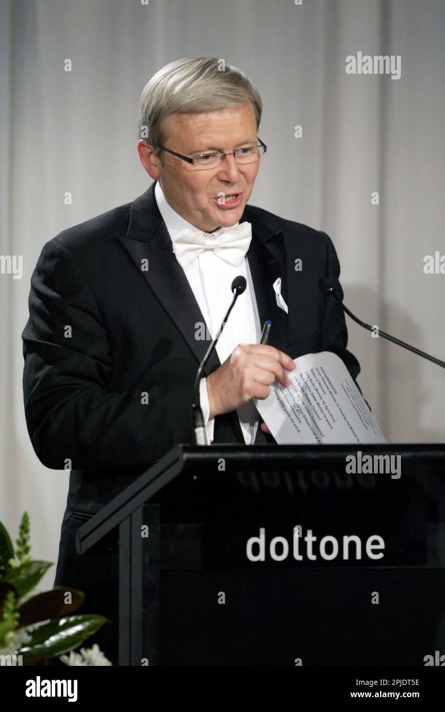 Kevin Rudd, Prime Minister of Australia A white tie fund-rasing gala ...