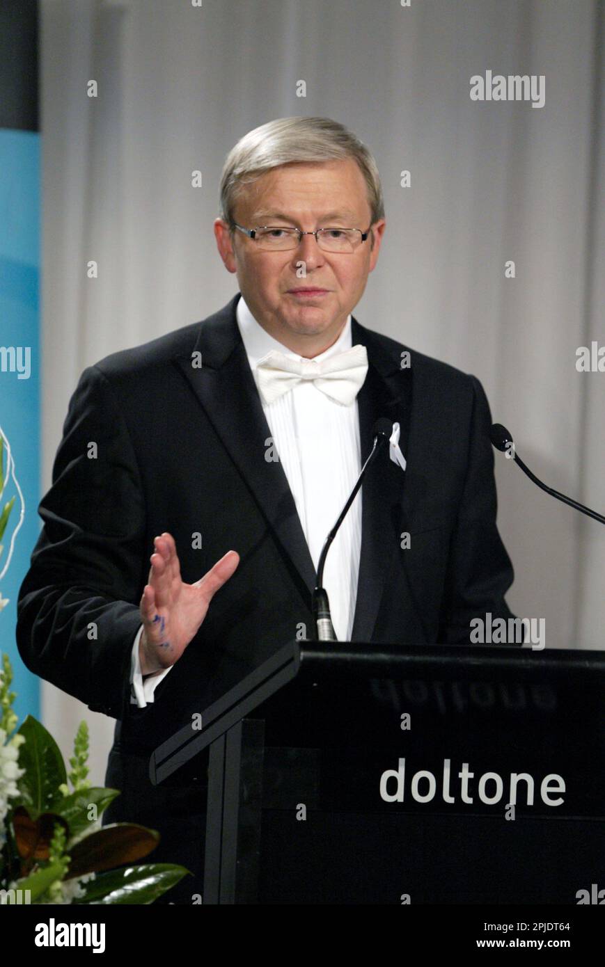 Kevin Rudd, Prime Minister of Australia A white tie fund-rasing gala ...