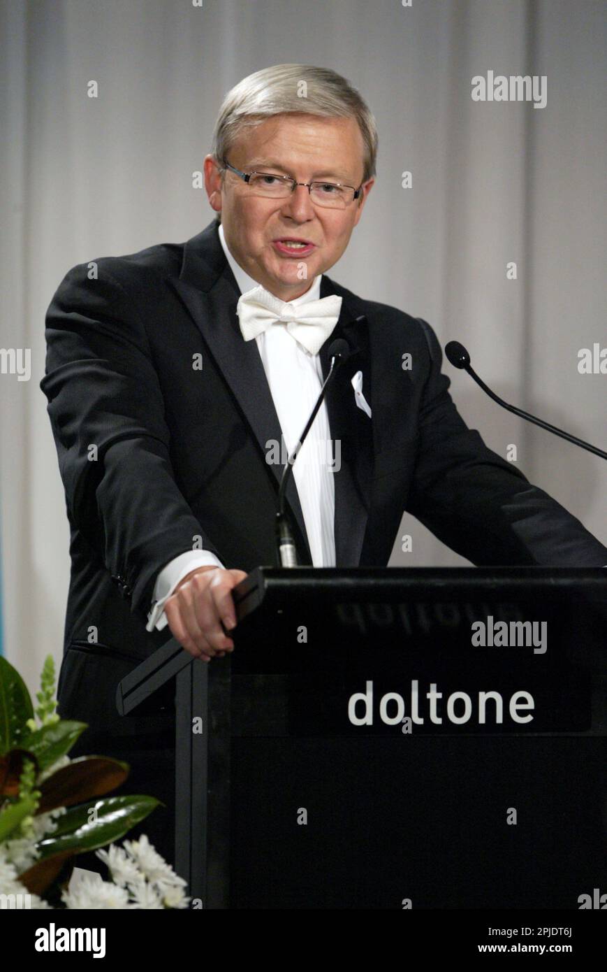 Kevin Rudd, Prime Minister of Australia A white tie fund-rasing gala ...