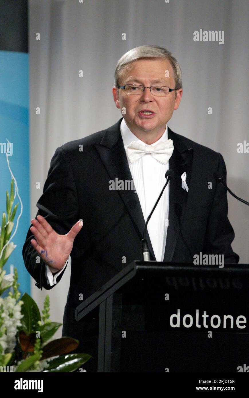 Kevin Rudd, Prime Minister of Australia A white tie fund-rasing gala ...