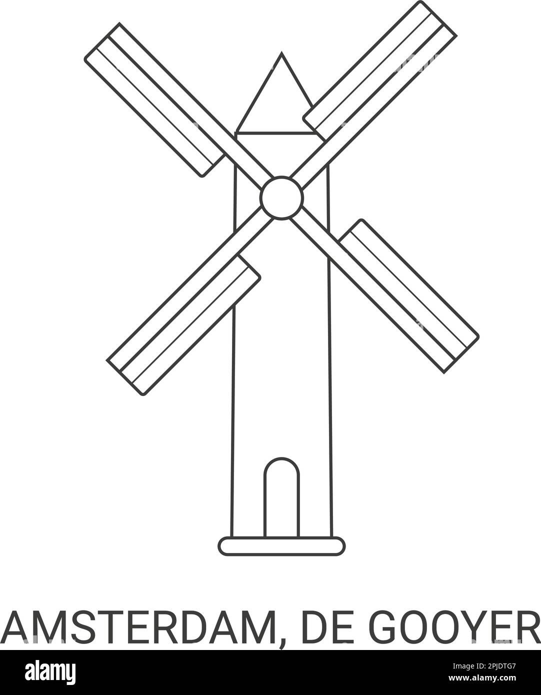 Netherlands, Amsterdam, De Gooyer travel landmark vector illustration ...