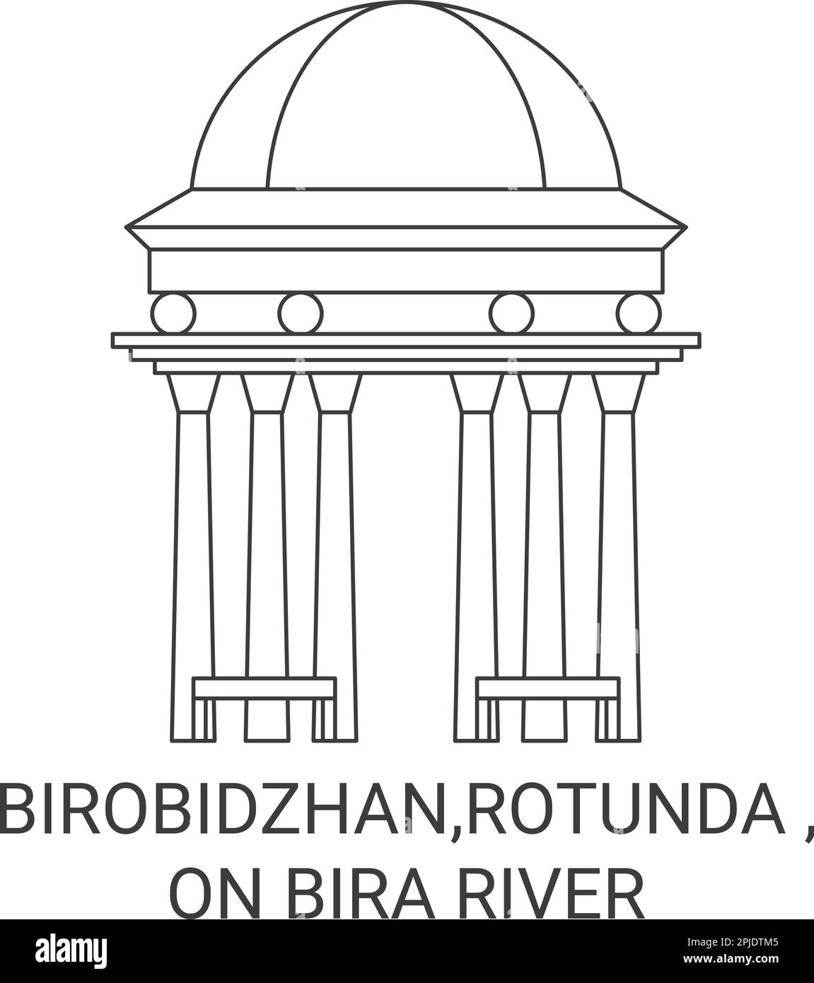Russia, Birobidzhan,Rotunda On Bira River travel landmark vector ...