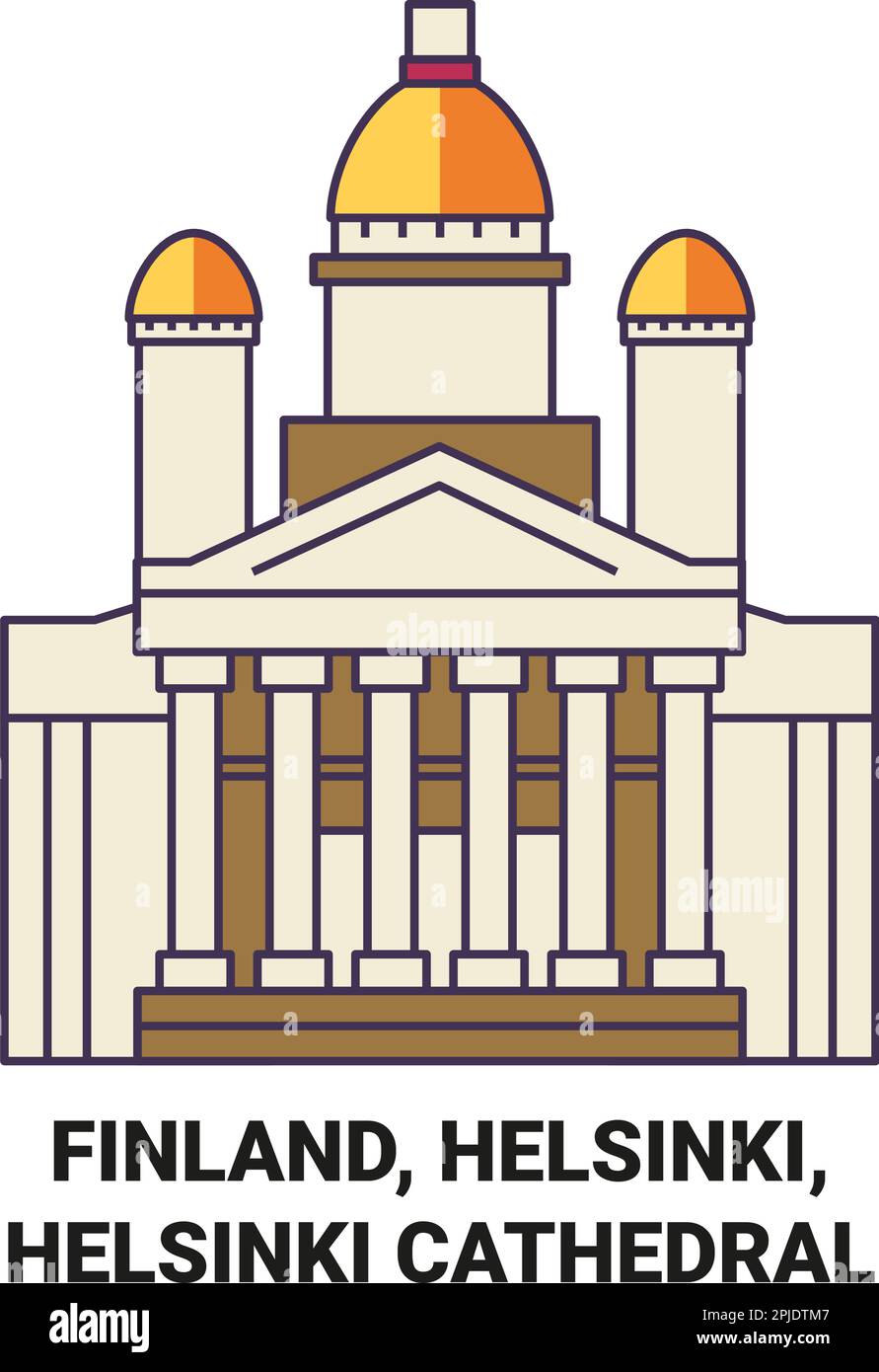 Finland, Helsinki, Helsinki Cathedral travel landmark vector ...