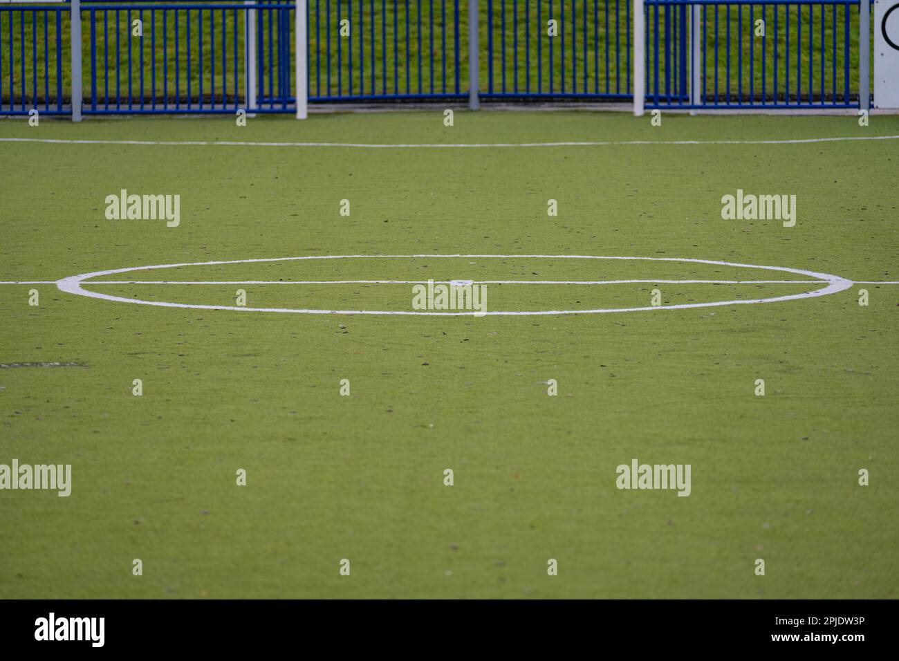 Football field with artificial grass Stock Photo - Alamy