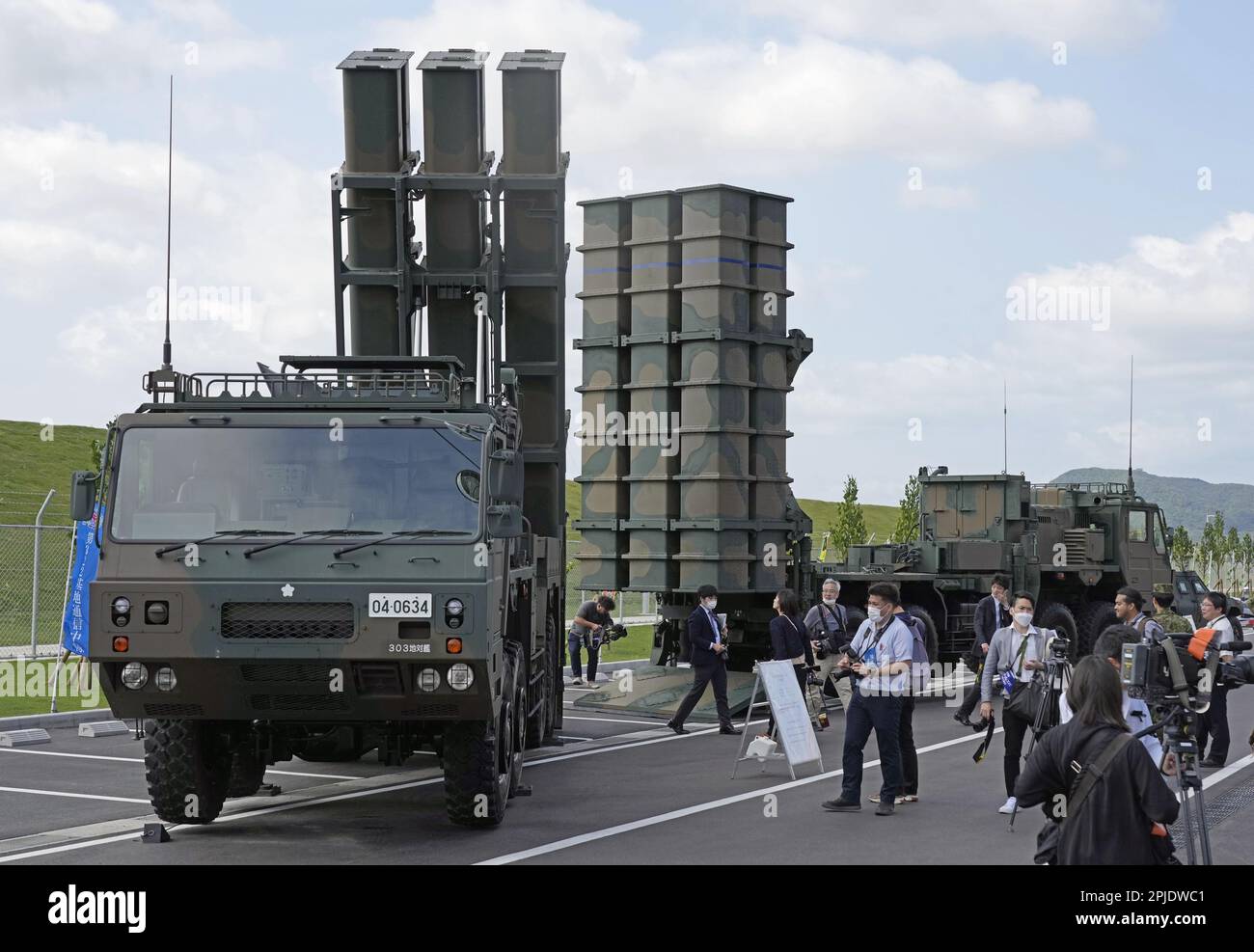 Photo taken on April 2, 2023, shows a type-12 surface-to-ship missile ...