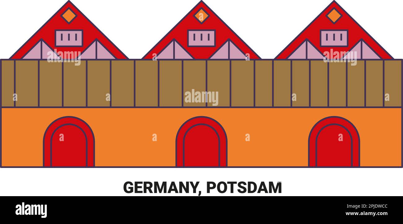 Germany, Potsdam travel landmark vector illustration Stock Vector Image ...