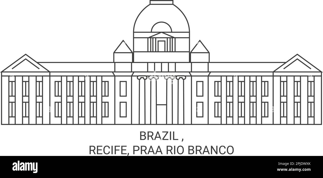 Brazil , Recife, Praa Rio Branco travel landmark vector illustration ...