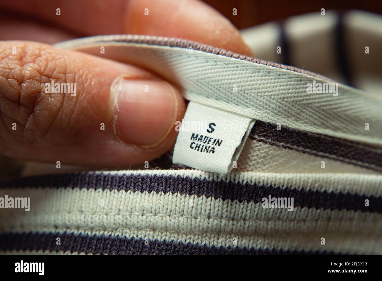 "Made in China" on a T-shirt label Stock Photo - Alamy
