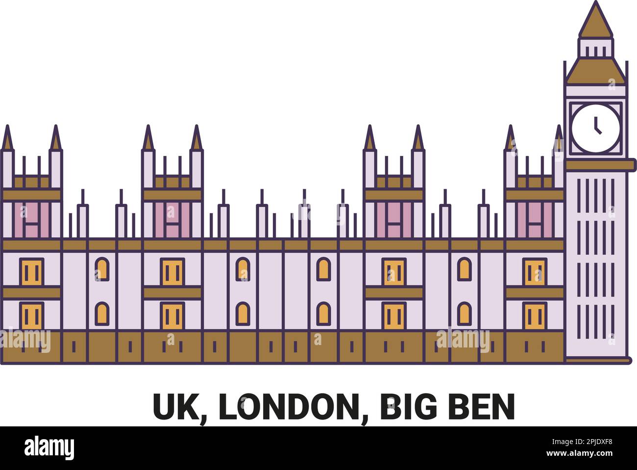 England, London, Big Ben, travel landmark vector illustration Stock ...