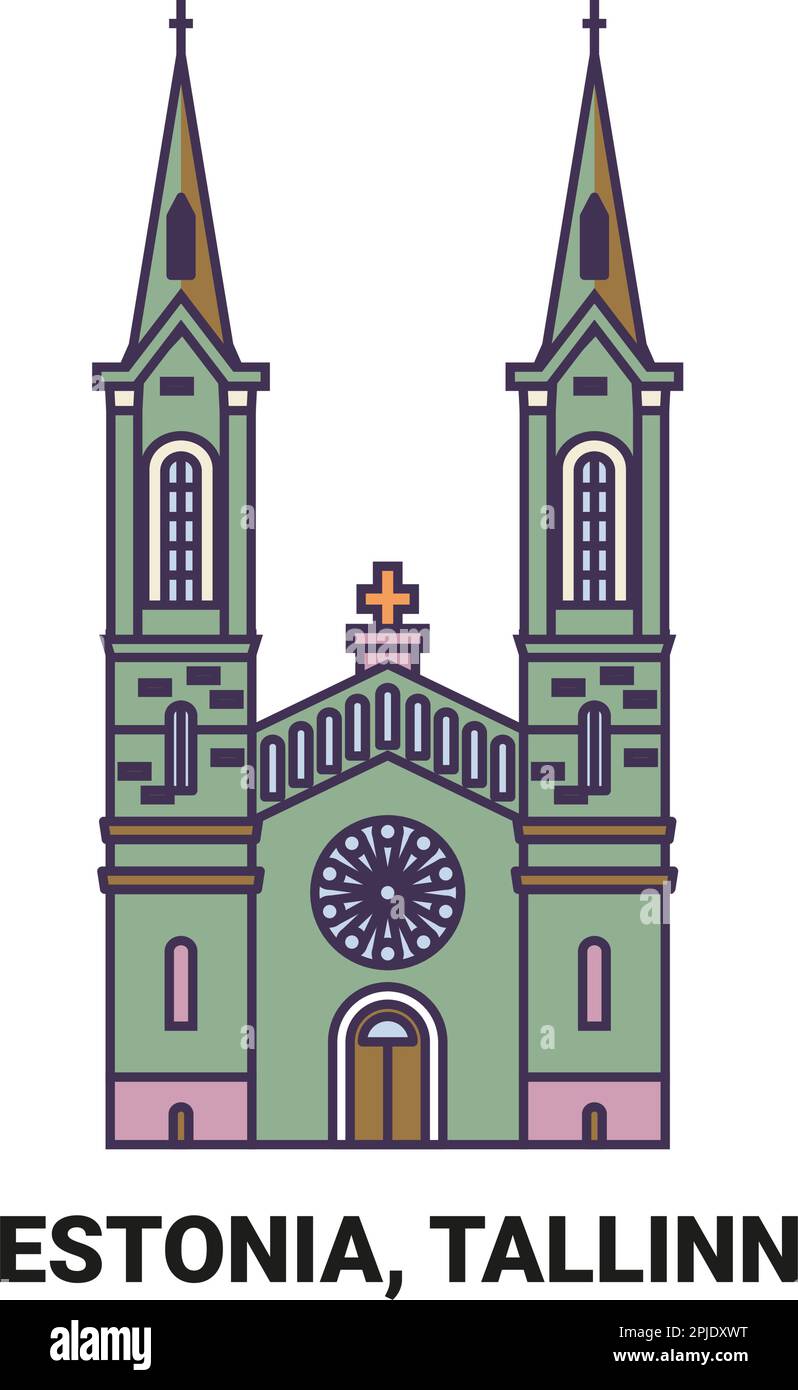 Estonia, Tallinn travel landmark vector illustration Stock Vector Image ...