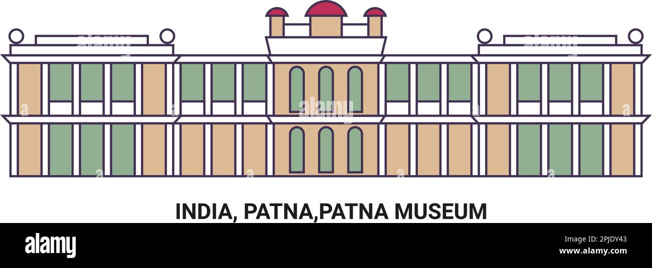 India, Patna,Patna Museum, travel landmark vector illustration Stock ...