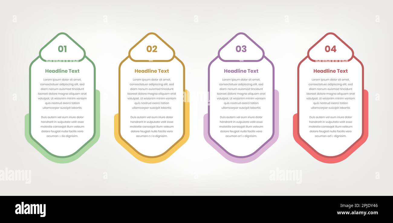 Infographic card in abstract shape with number and long text Stock ...
