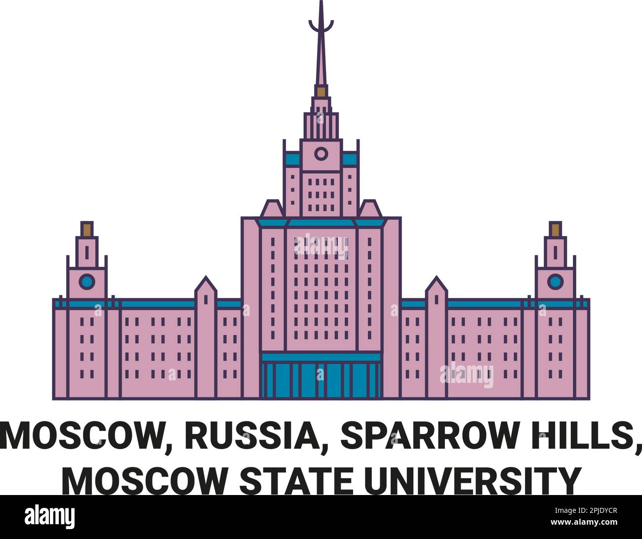 Russia, Moscow, Sparrow Hills, Moscow State University travel landmark ...