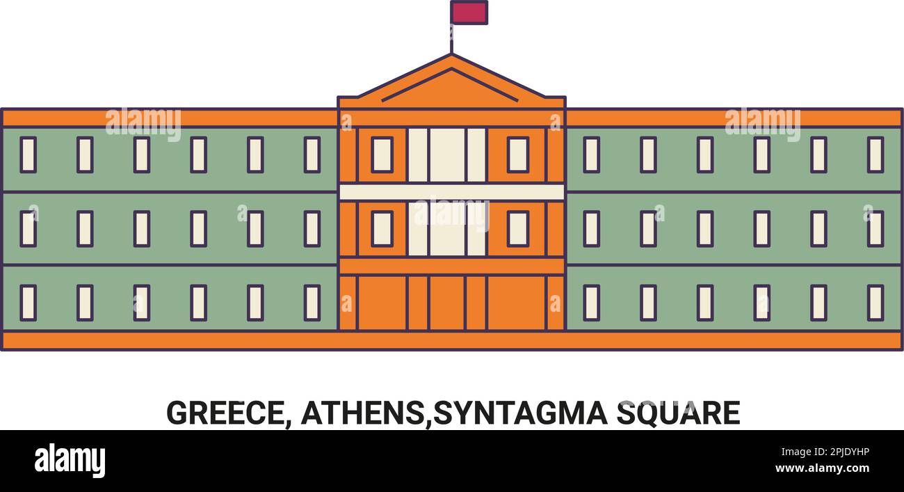 Greece, Athens,Syntagma Square, travel landmark vector illustration ...