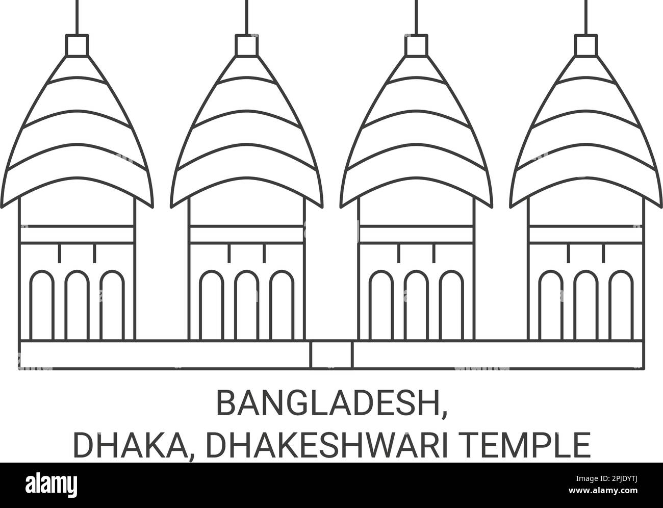 Bangladesh, Dhaka, Dhakeshwari Temple travel landmark vector ...