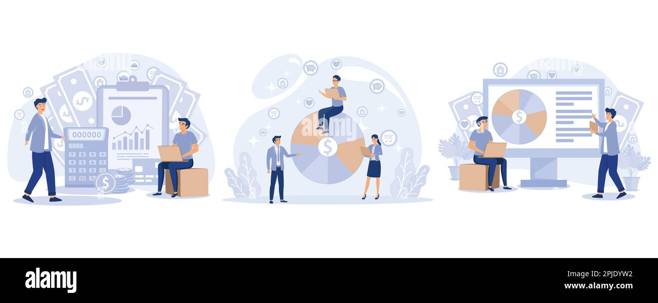 Budget management. Personal financial control. Cash flow. Tiny people ...