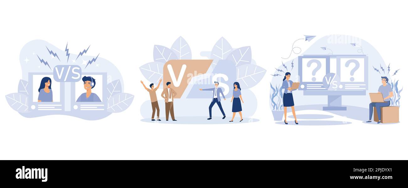 Comparing two products Stock Vector Images - Alamy