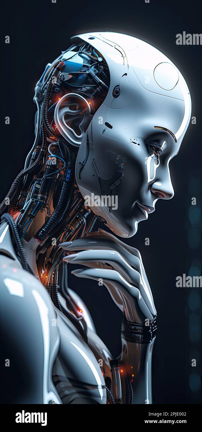 Robot woman head hi-res stock photography and images - Alamy