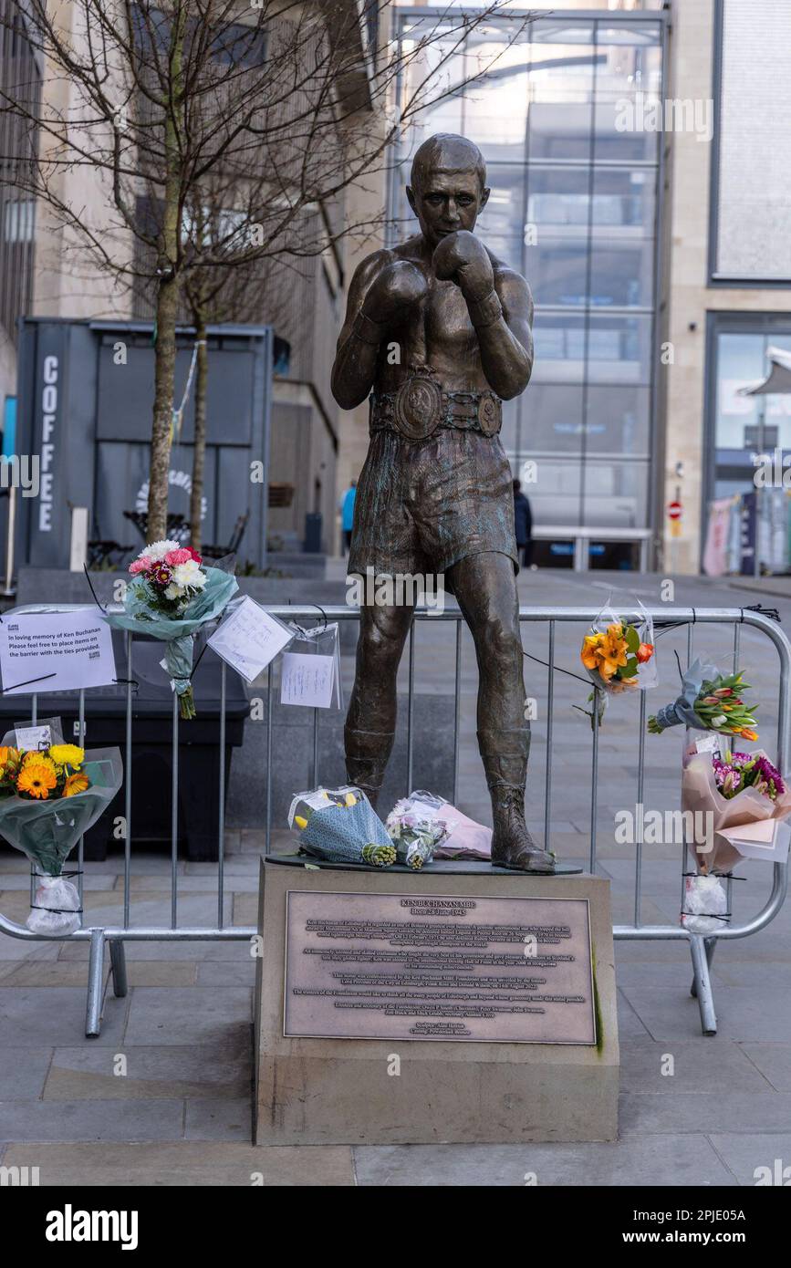 Edinburgh, United Kingdom. 02 April, 2023 Pictured: Tributes are left ...