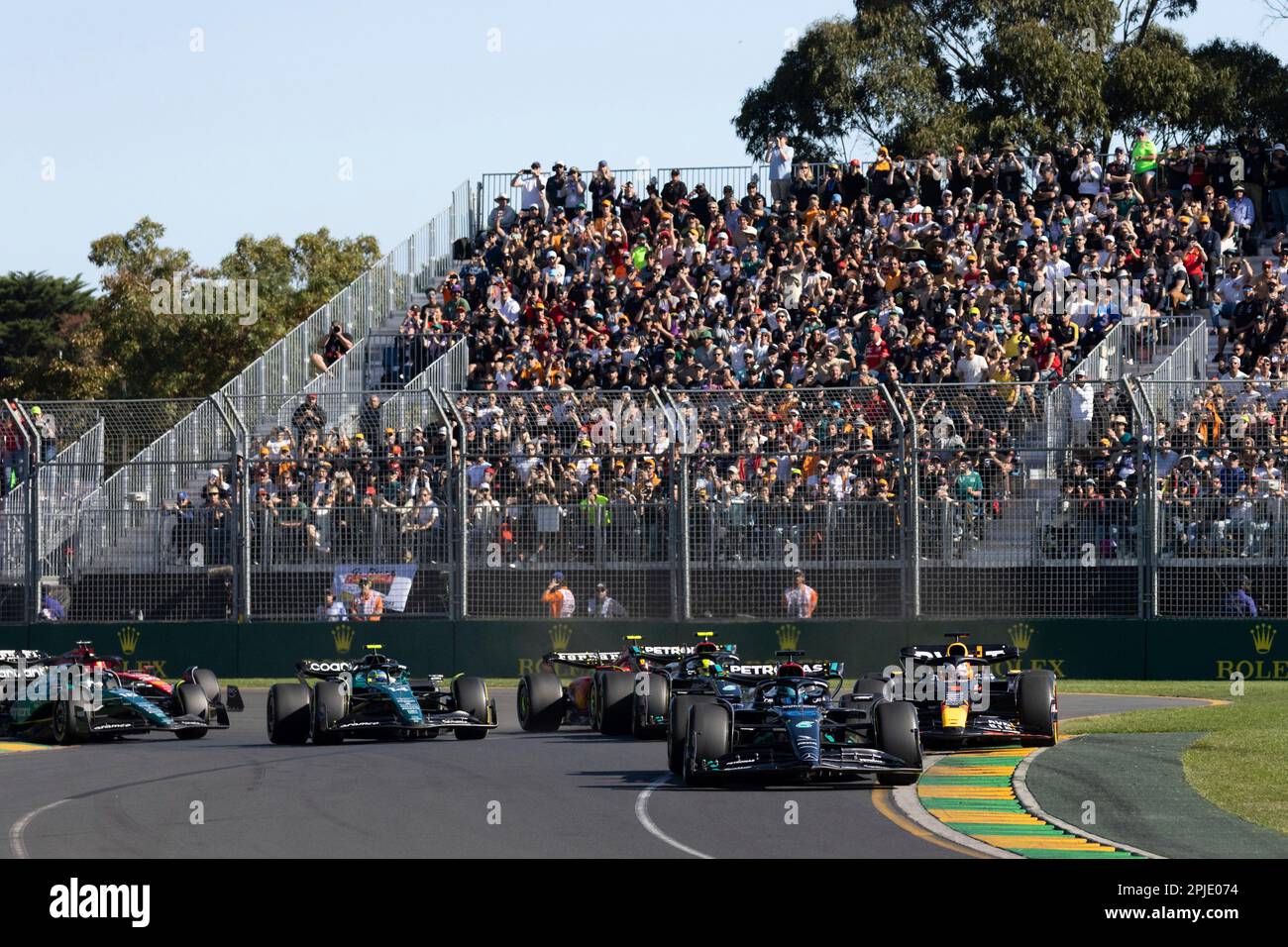 MELBOURNE, AUSTRALIA - APRIL 02: George Russell (63) driving for ...