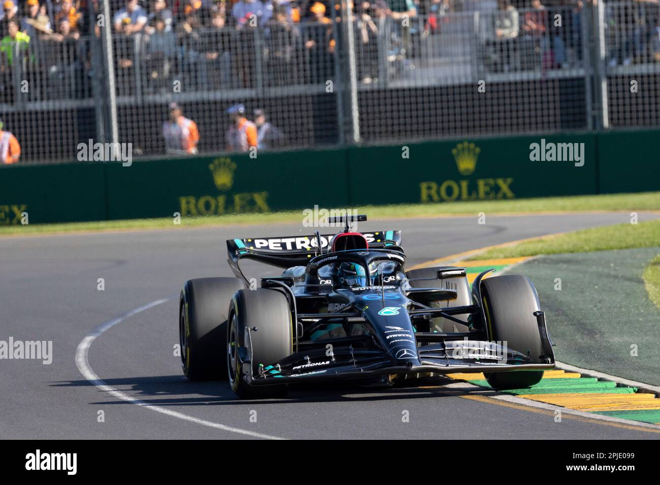 MELBOURNE, AUSTRALIA - APRIL 02: George Russell (63) driving for ...