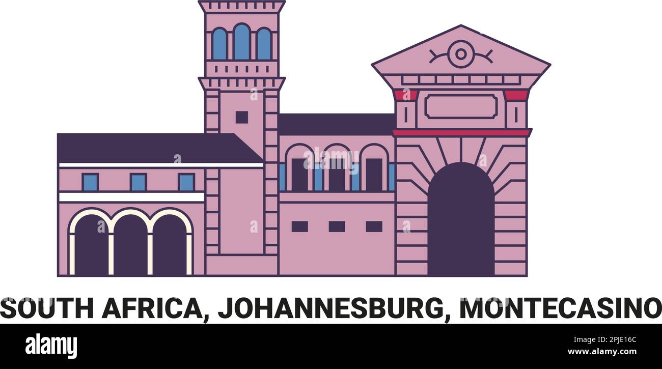 South Africa, Johannesburg, Montecasino, travel landmark vector ...