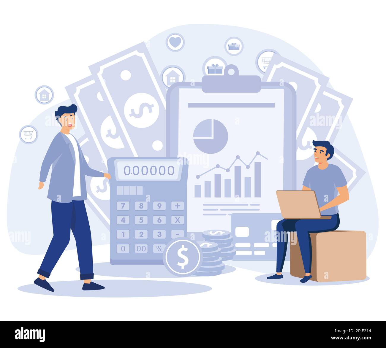 Budget management. Personal financial control. Cash flow. Tiny people ...