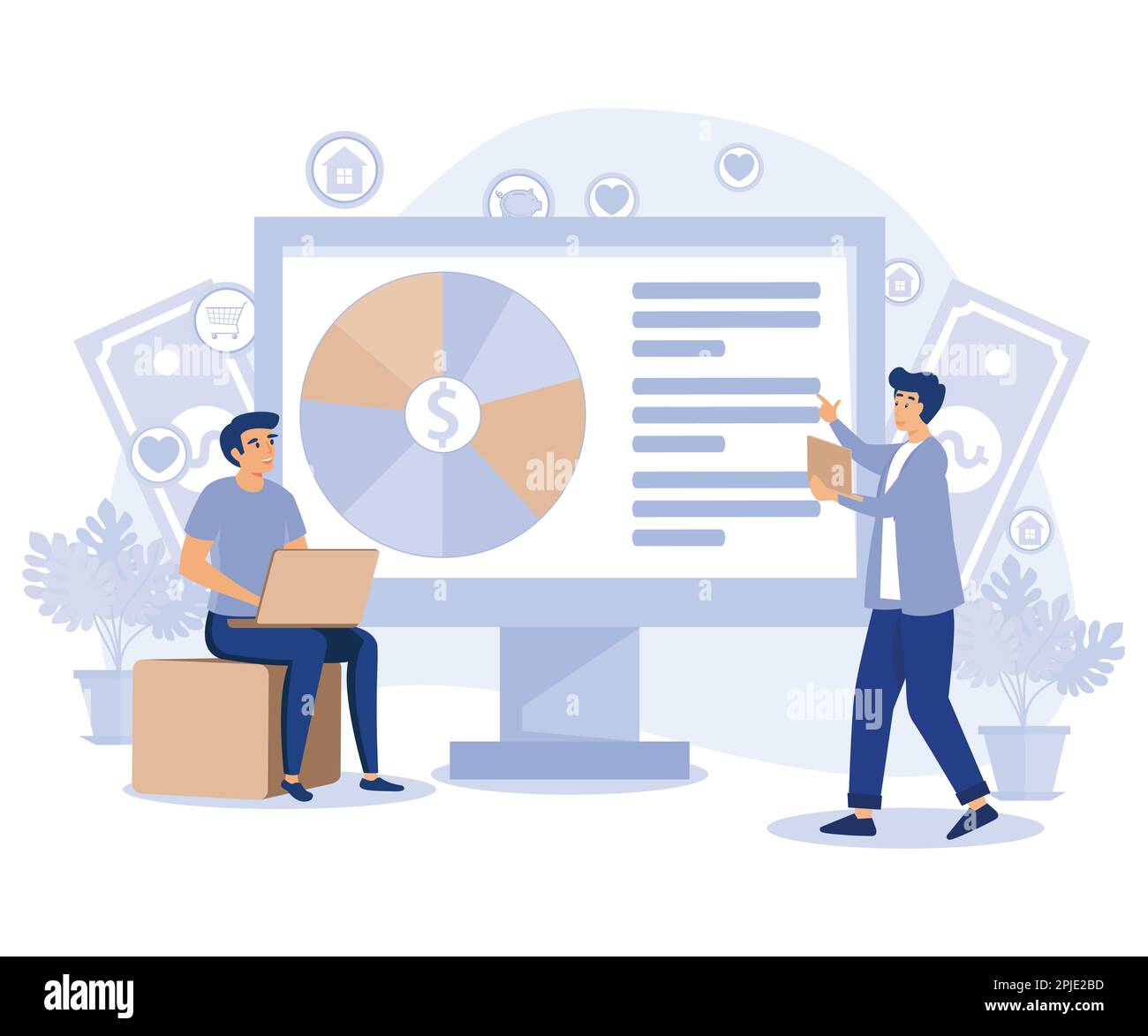 Budget management. Personal financial control. Cash flow. Tiny people ...