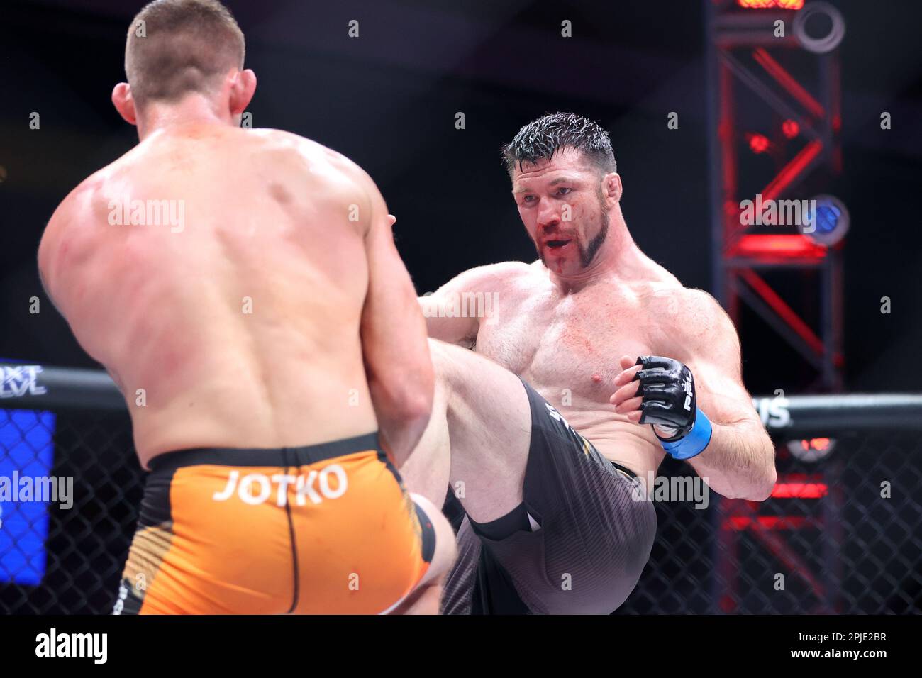 Las Vegas, NV, USA. 1st Apr, 2023. Light Heavyweight (R) Will Fleury ...