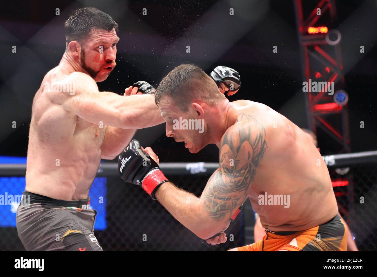 Las Vegas, NV, USA. 1st Apr, 2023. Light Heavyweight (L) Will Fleury ...