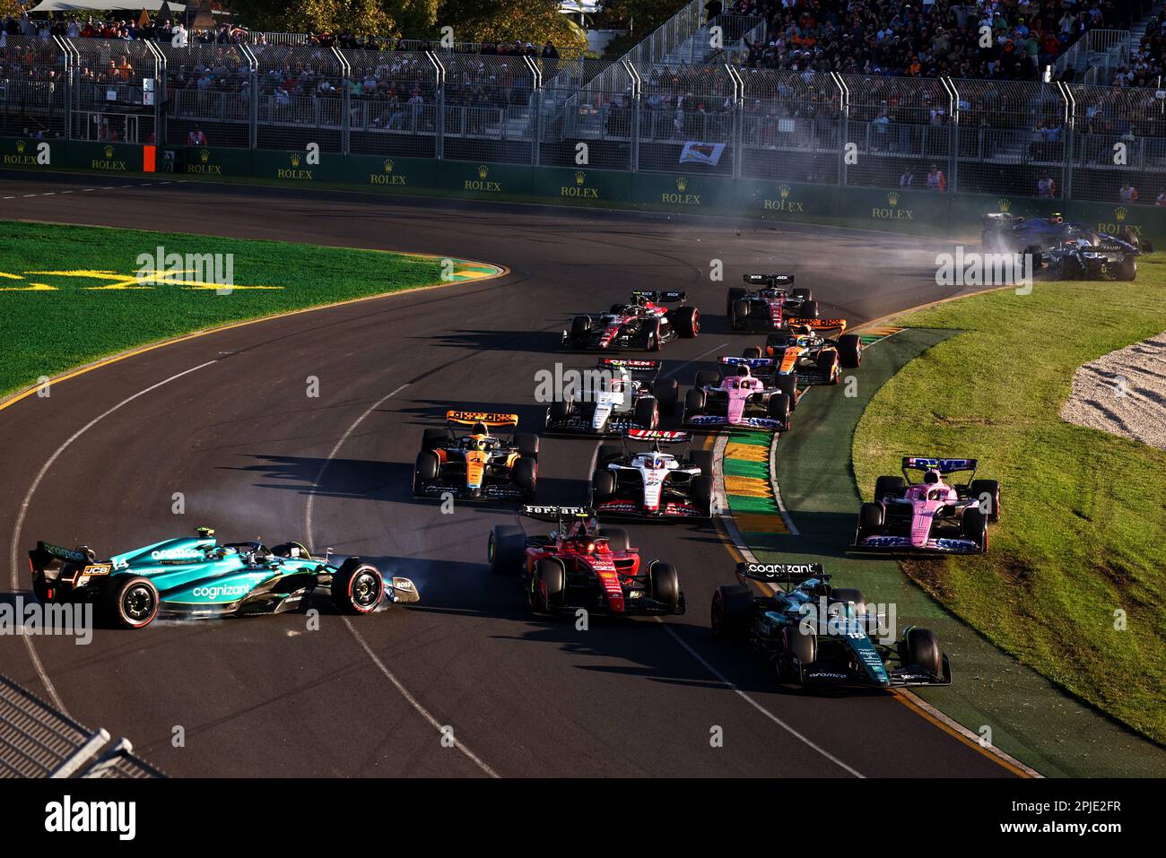 Melbourne, Australia. 02nd Apr, 2023. Crash involving Carlos Sainz Jr ...