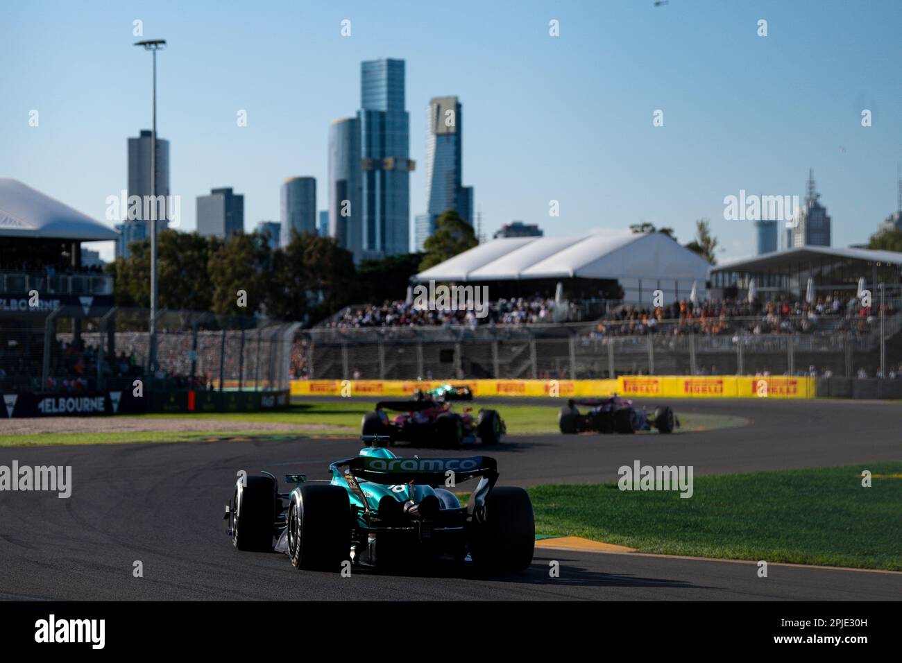 April 2, 2023, Melbourne, Australia: LANCE STROLL of Canada and Aston Martin F1 Team drives ...