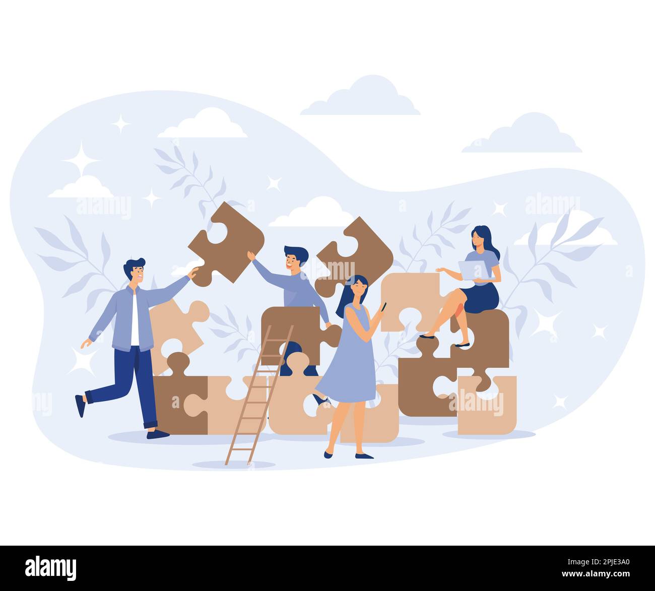 Community of business people building teamwork and cooperation ...