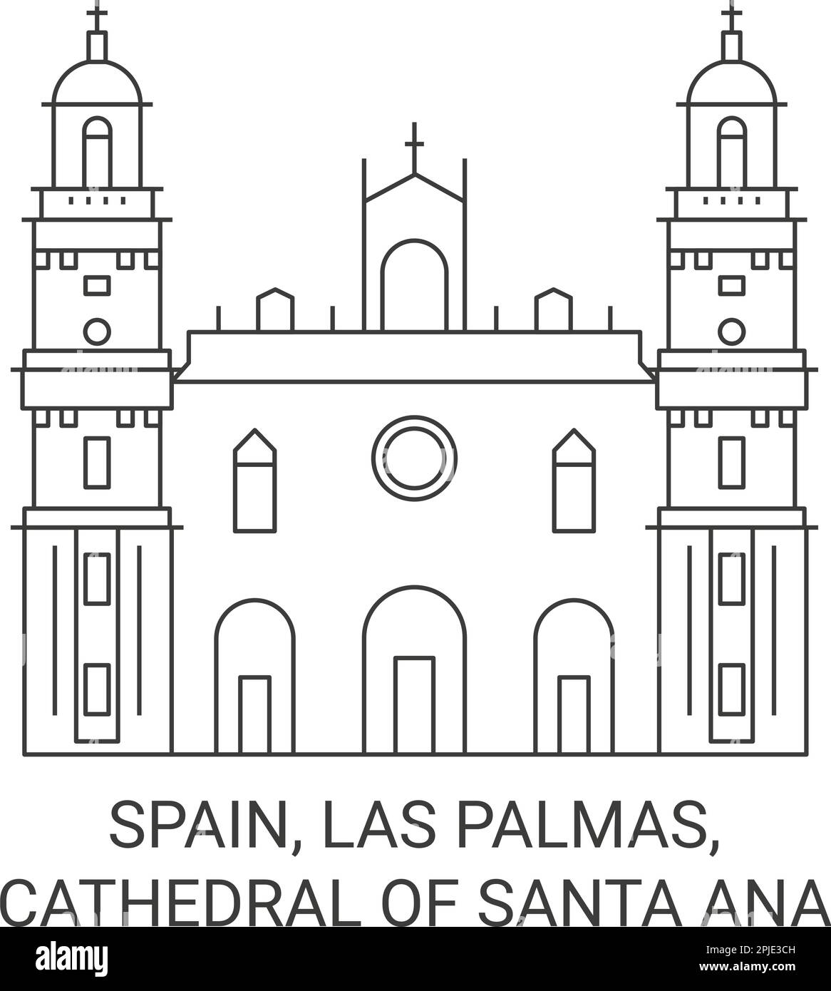 Spain, Las Palmas, Cathedral Of Santa Ana travel landmark vector ...