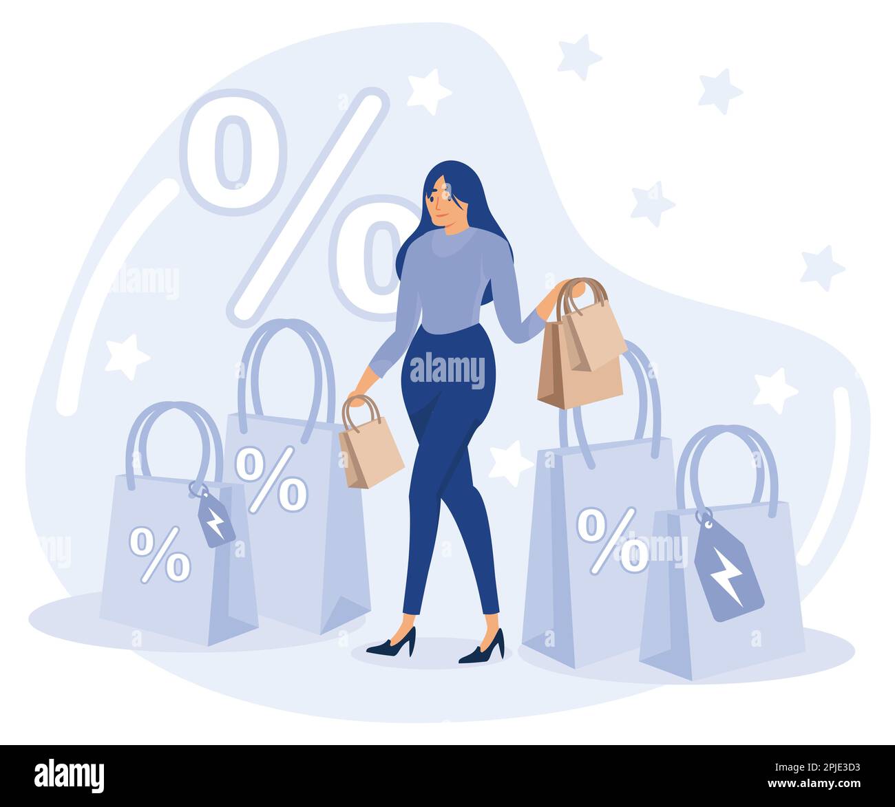 Retail profit plan concept. Flash sale, sales forcasting and index ...