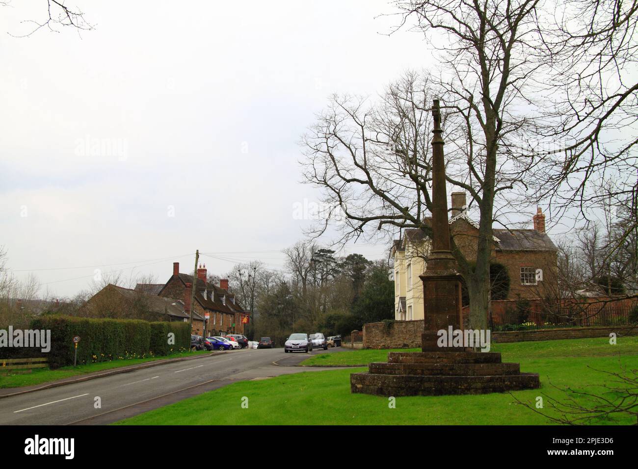 War Memorial with the George Hotel in the background Lower Brailes ...