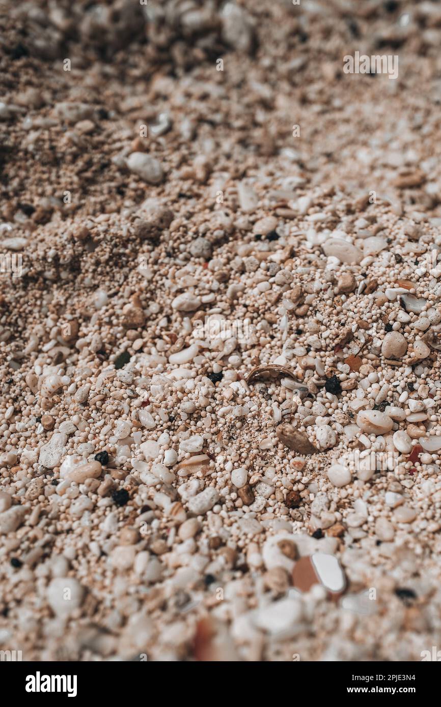 Texture of tiny beige beach pebbles. Natural vertical background Stock ...