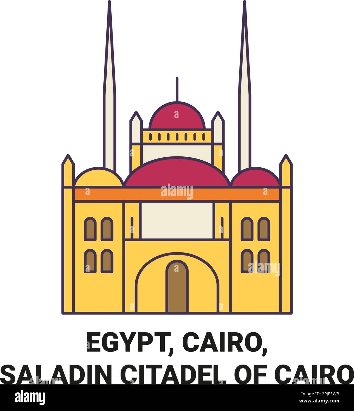 Egypt, Cairo, Saladin Citadel Of Cairo travel landmark vector ...